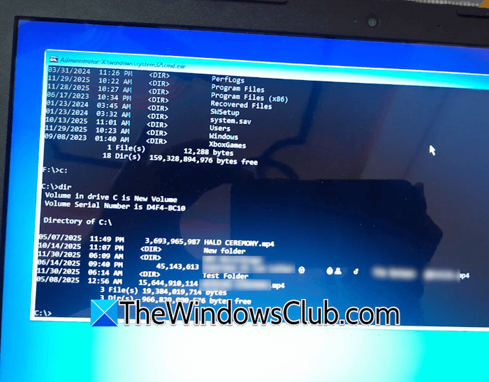 Recover data from an unbootable hard drive in Windows 11