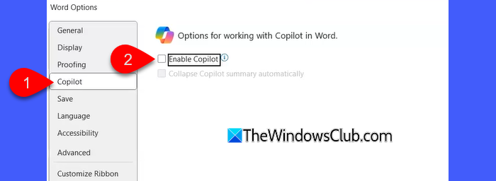 How to disable Copilot in Word, Excel, PowerPoint, Outlook