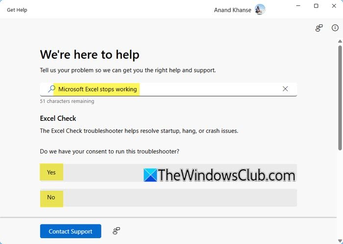 Excel freezing, crashing or not responding on Windows 11