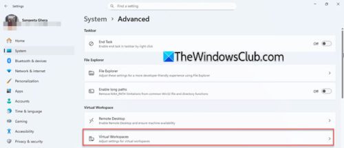 How to use Virtual Workspaces settings in Windows 11