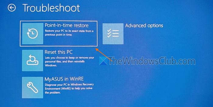 How to perform Point-in-time restore in Windows 11