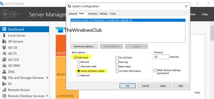 How to restore Active Directory from a Windows Server Backup