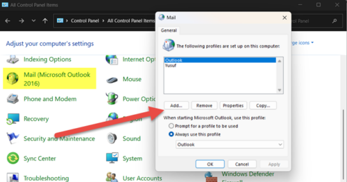 iCloud account not showing or working in Outlook