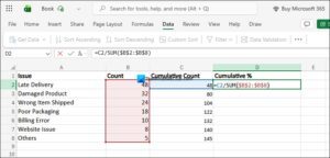 How to create Pareto chart in Excel