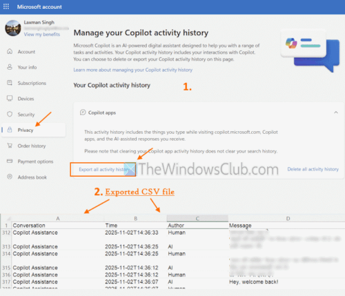 How to manage Copilot Activity History