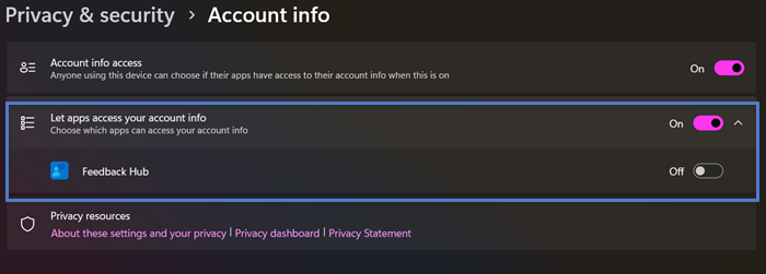Device not visible in the Microsoft Account page