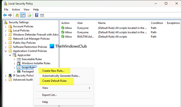 Allow or Block Script Files with AppLocker in Windows 11