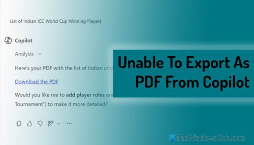 Unable to Export as PDF from Copilot [Fix]
