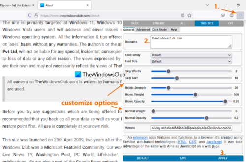 How to use Bionic Reading in Firefox on Windows 11/10