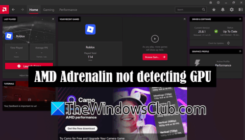 AMD Adrenalin not detecting GPU [Fix]