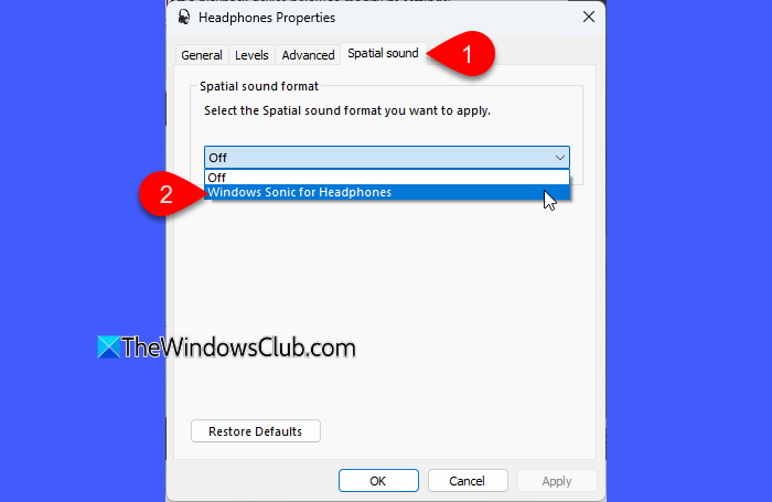 Enable or disable Spatial Sound in Windows 11