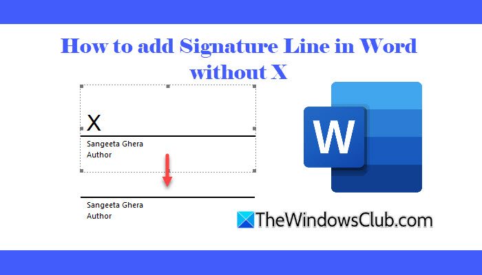 How to add Signature Line in Word without X