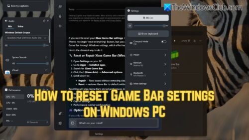 How to reset Game Bar settings on Windows PC