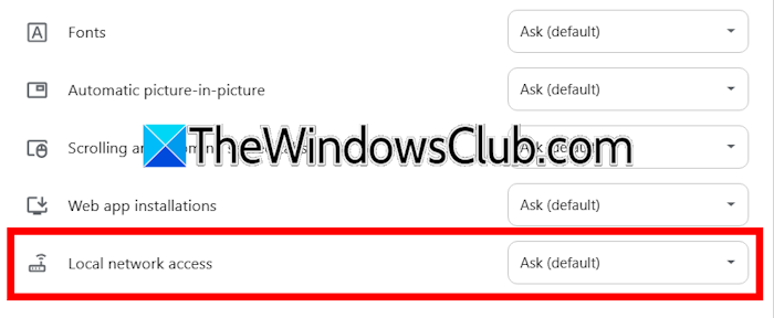 Look for and connect to any device on your local network Chrome