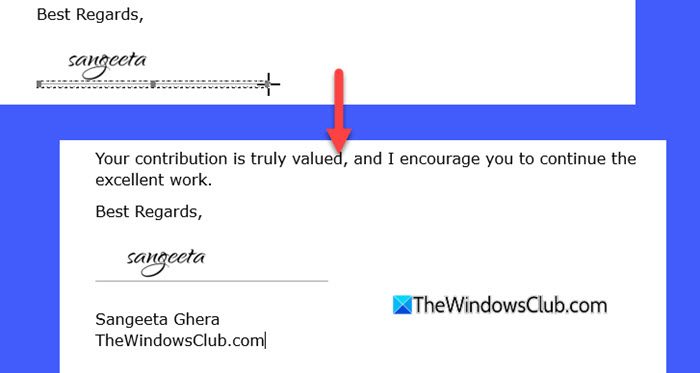 How to add Signature Line in Word without X