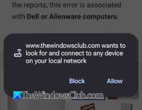 Look for and connect to any device on your local network Chrome