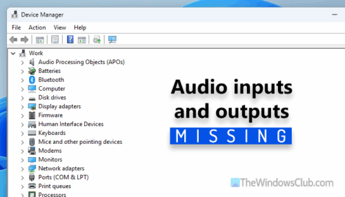 No audio input device found on Windows 11/10