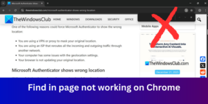Find in Page not working on Chrome [Fix]