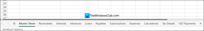 How to link Sheets or Tabs in Excel to a master sheet