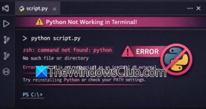 Python not working in Visual Studio Code Terminal