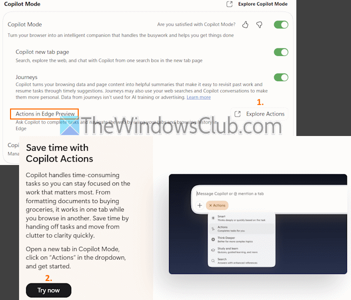 How to enable, disable, use Copilot Actions in Windows 11