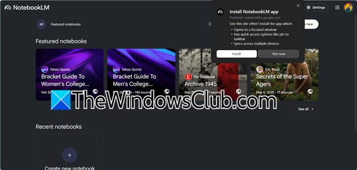 How to use Google NotebookLM on Windows 11