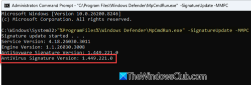 How to find Windows Defender Antivirus Signature Version