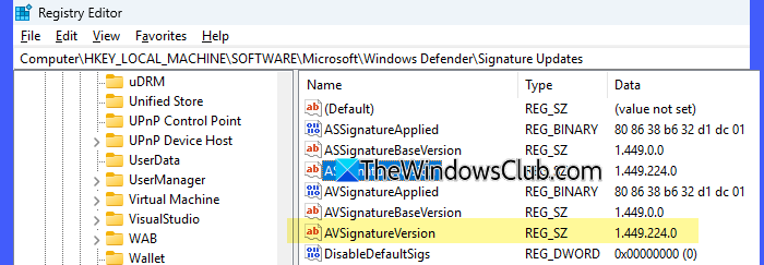 How to find Windows Defender Antivirus Signature Version