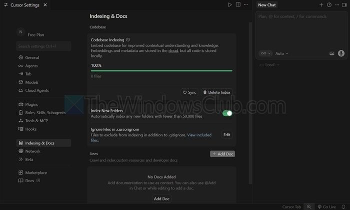 Cursor Autocomplete or Code Suggestions not working