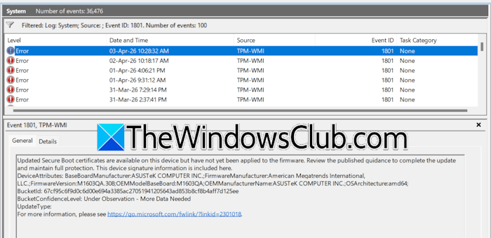 Check, Update Windows Secure Boot Certificates expiring in 2026
