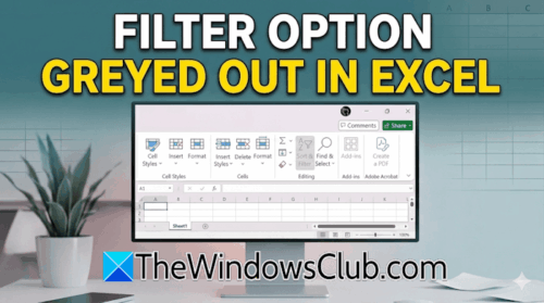 Filter option is greyed out in Excel [Fix]