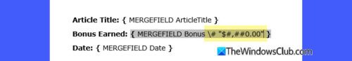 Word Mail Merge not working or formatting as expected