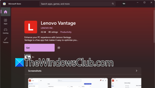 Lenovo Vantage download: Use it to update drivers and firmware