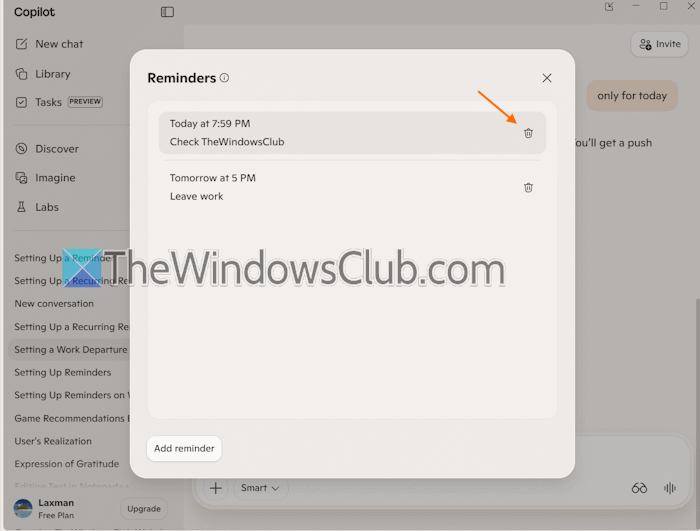How to create and manage Reminders in Copilot on Windows 11