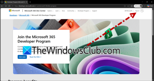 Microsoft 365 Developer Program stuck at Loading your information
