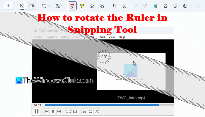 How to rotate Ruler in Snipping Tool of Windows 11