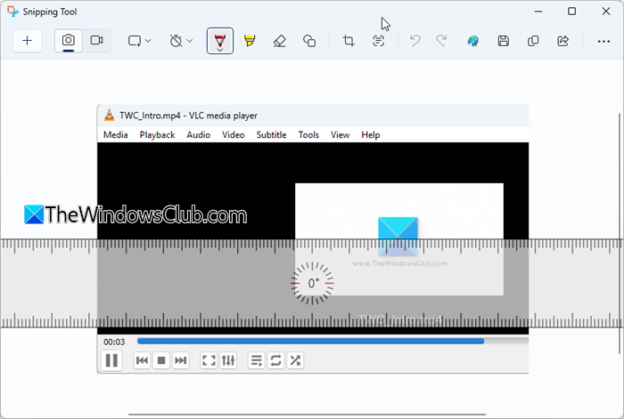 How to rotate Ruler in Snipping Tool of Windows 11
