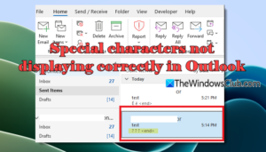 Special characters not displaying correctly in Outlook