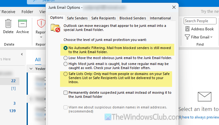 Outlook blocks Safe Senders list in Windows 11 [Fix]