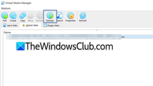 VirtualBox unable to insert the virtual optical disk