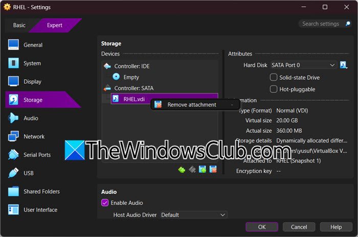 VirtualBox unable to insert the virtual optical disk